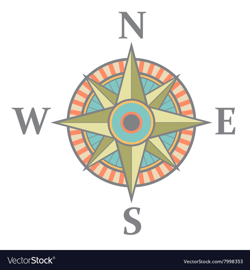 Wind rose with color Royalty Free Vector Image