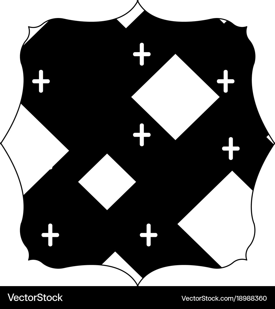 Contour square with memphis geometric abstract Vector Image