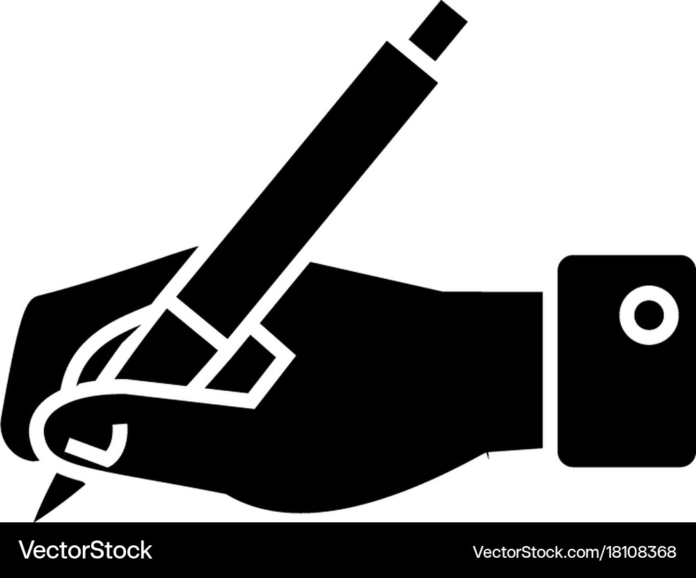 Writing - sign - hand with pen icon Royalty Free Vector