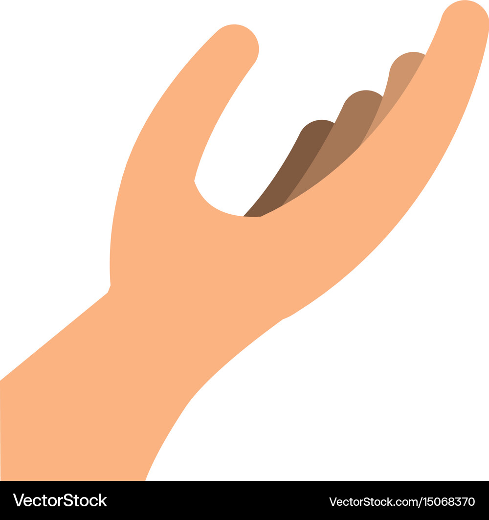Outstretched hand symbol Royalty Free Vector Image
