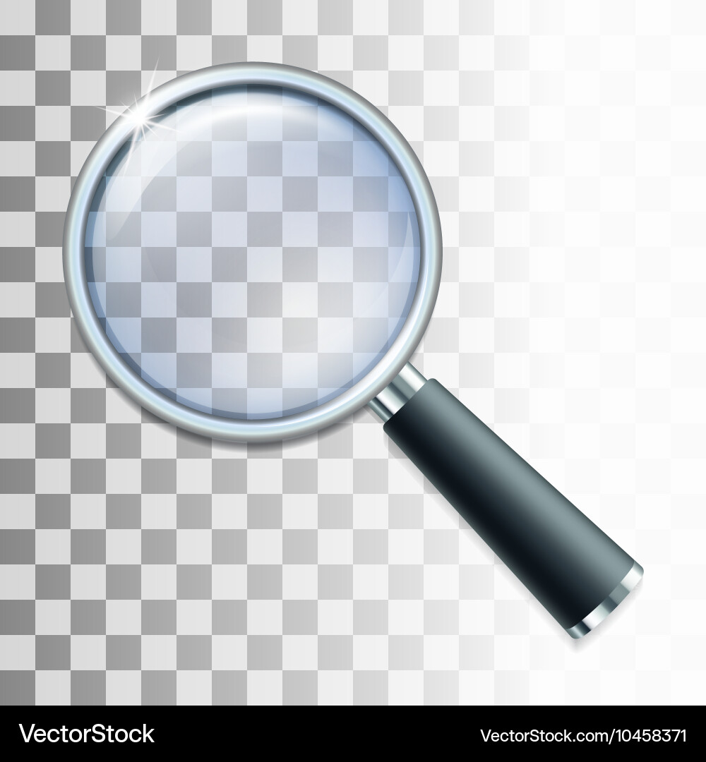 Magnifying glass on transparent background Vector Image