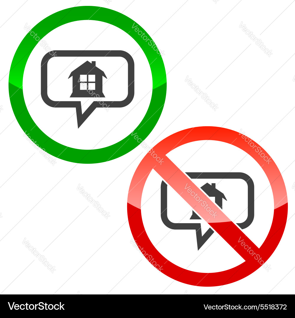 House message permission signs Royalty Free Vector Image