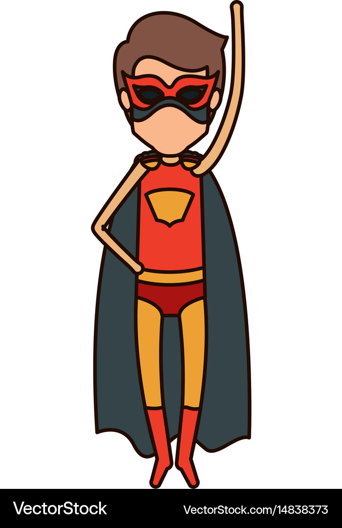 Colorful silhouette with faceless superhero guy Royalty Free Vector ...