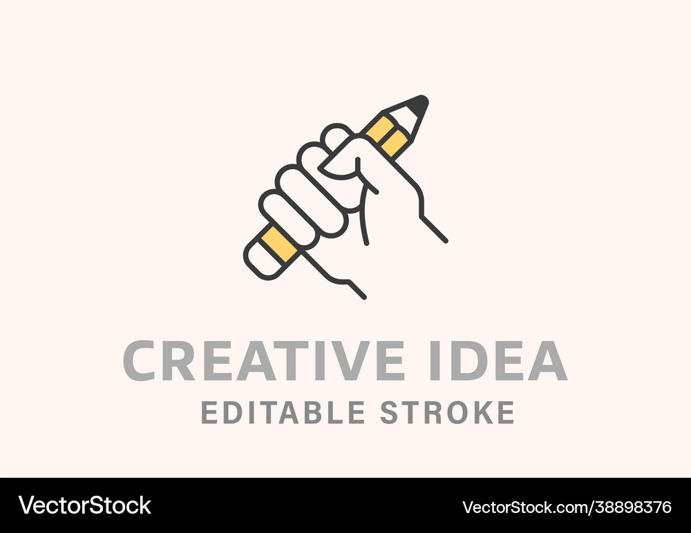 Hand holding pencil Royalty Free Vector Image - VectorStock