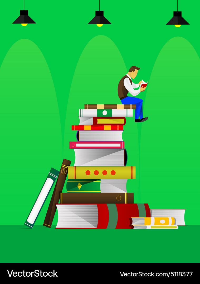 Boy reading a book Royalty Free Vector Image - VectorStock