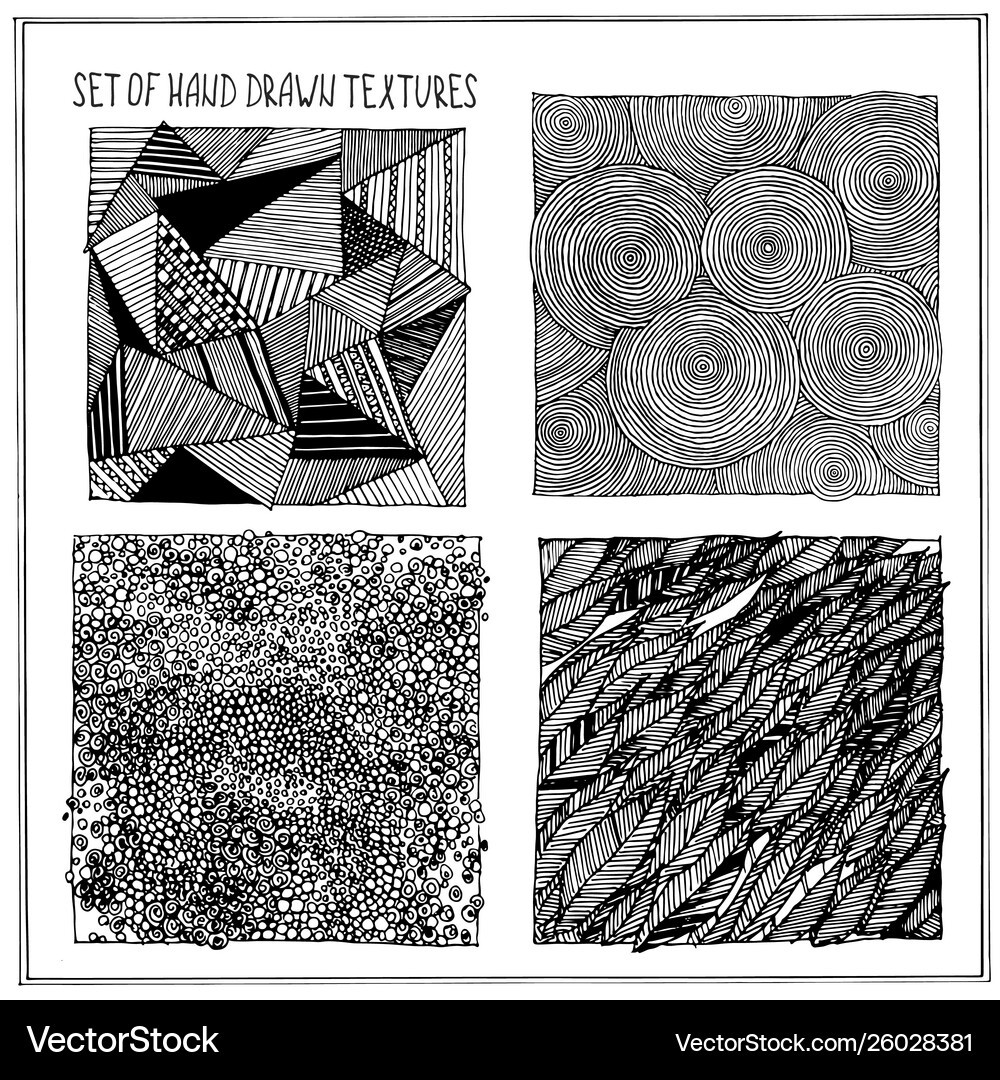 Set hand drawn textures Royalty Free Vector Image