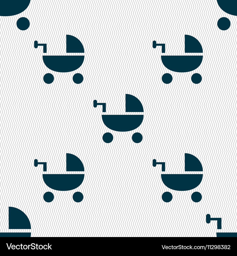 Baby stroller icon sign seamless pattern Vector Image