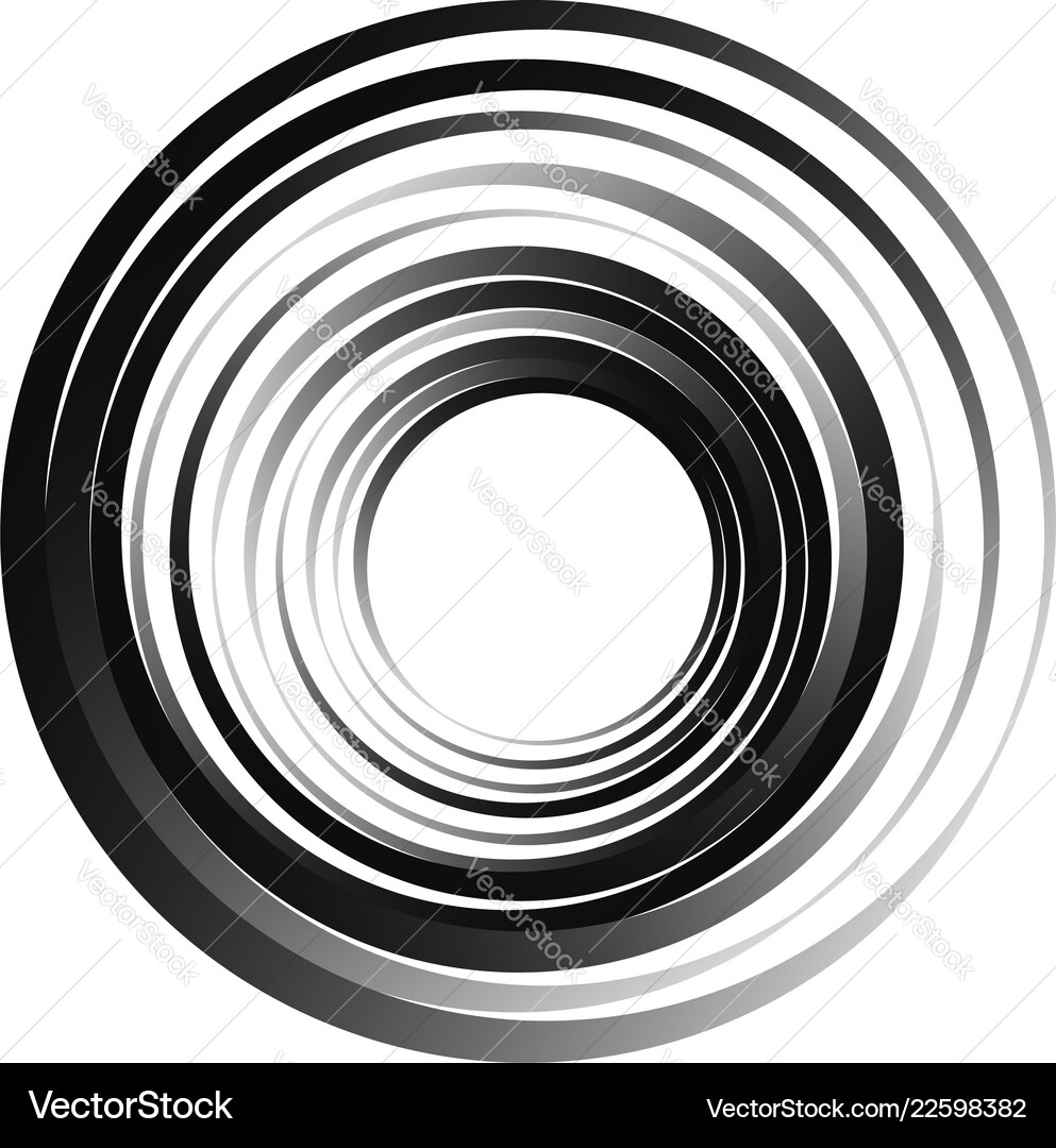Concentric circles radiating radial circles Vector Image