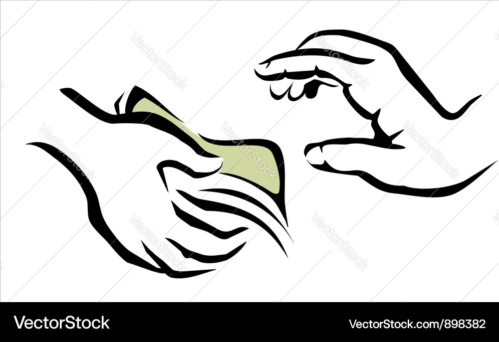 Giving a money symbol Royalty Free Vector Image
