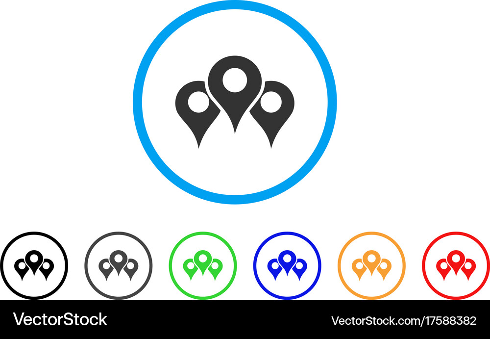 Map locations rounded icon Royalty Free Vector Image