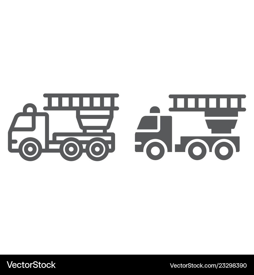 Fire engine line and glyph icon emergency Vector Image