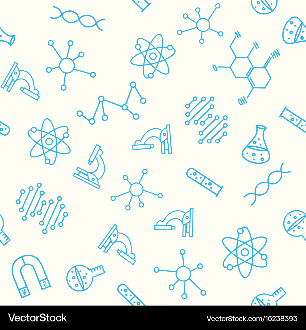Back to school background science seamless Vector Image