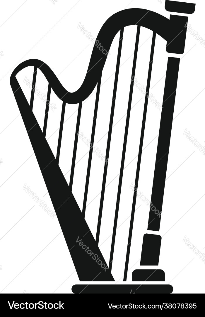 Harp instrument icon simple style Royalty Free Vector Image