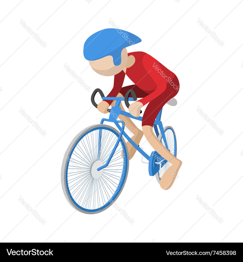 Athlete cyclist cartoon icon Royalty Free Vector Image