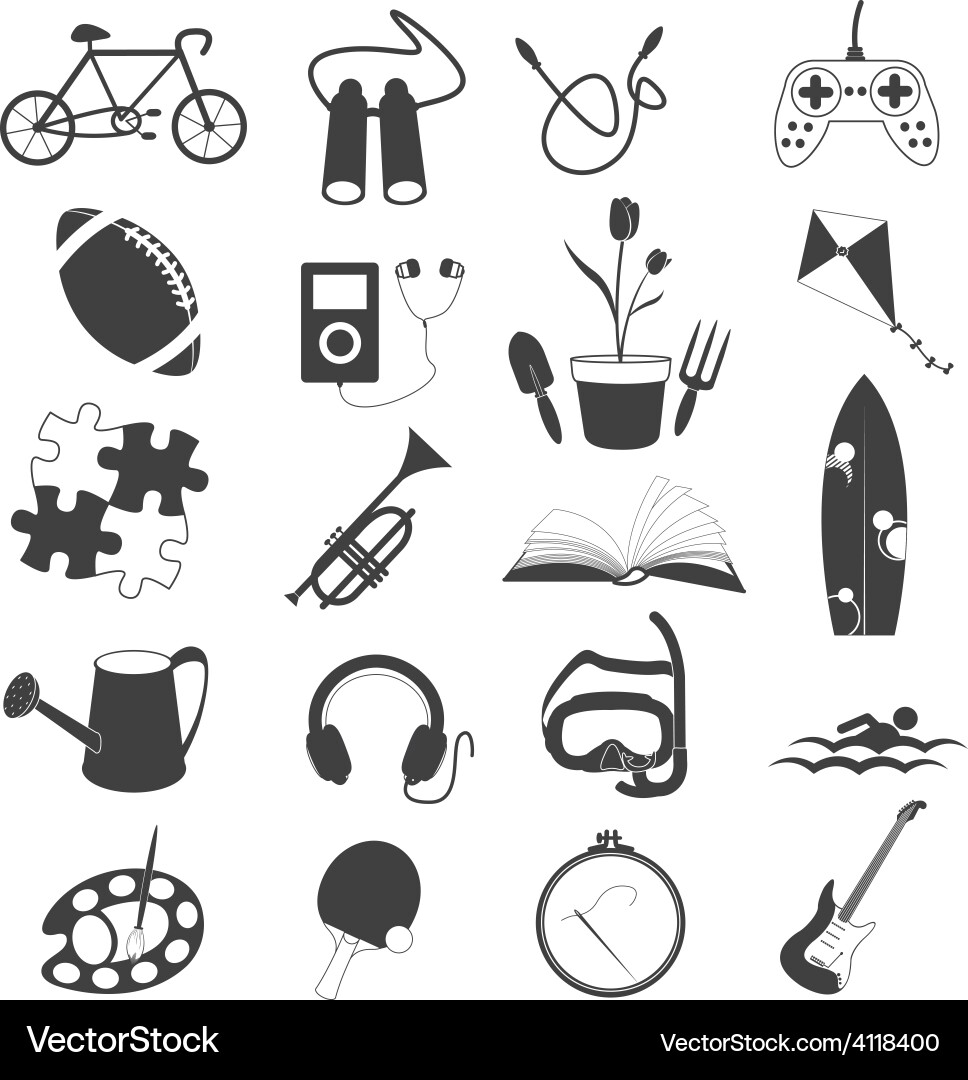 Hobby Icons Isolated on White Background Vector Image