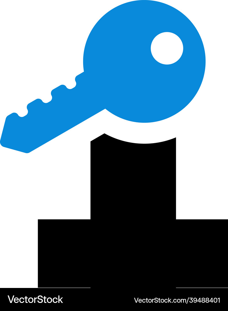 Logo number safety security blue key 1 Royalty Free Vector