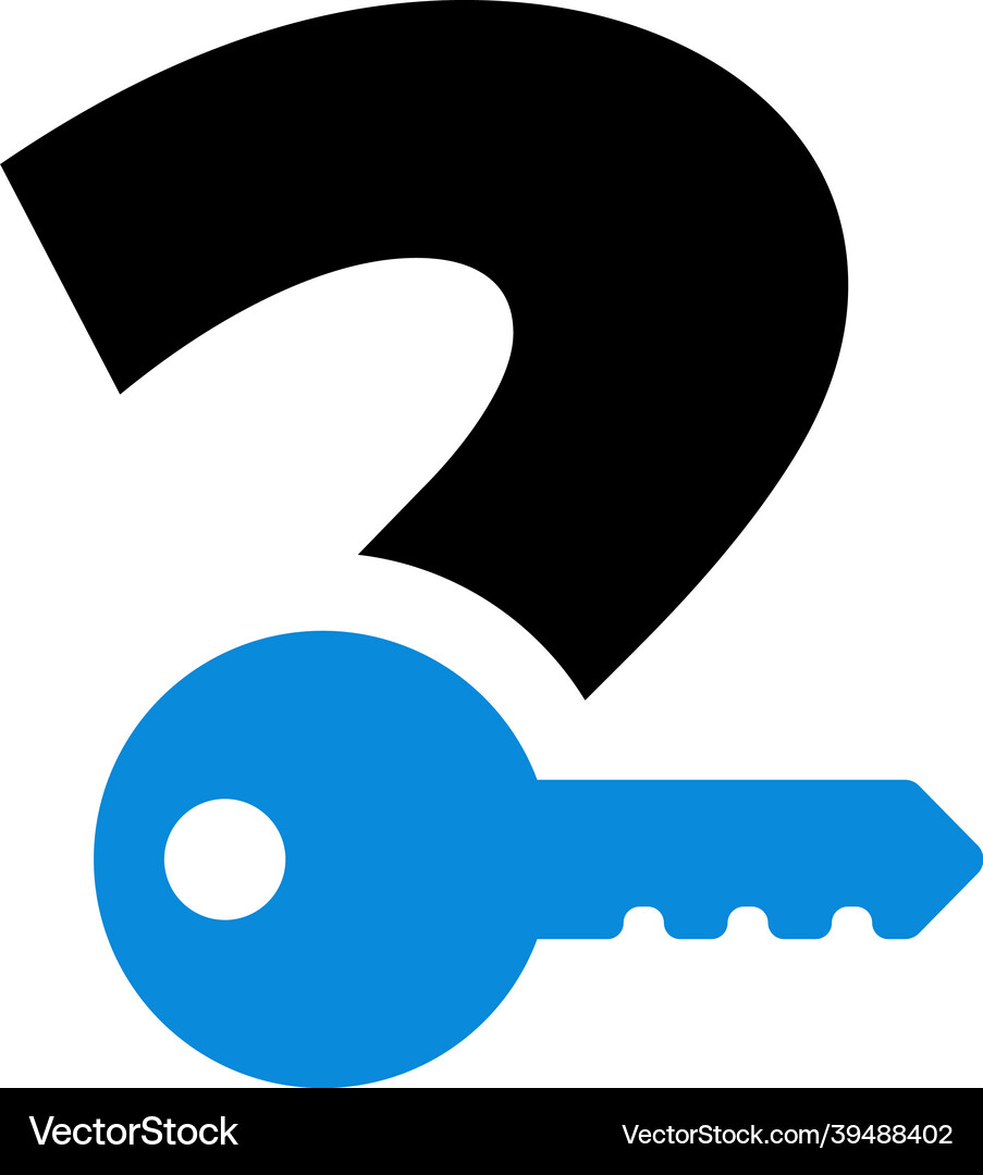 Logo number safety security blue key 2 Royalty Free Vector