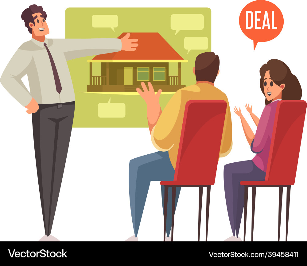 Cartoon mortgage icon Royalty Free Vector Image