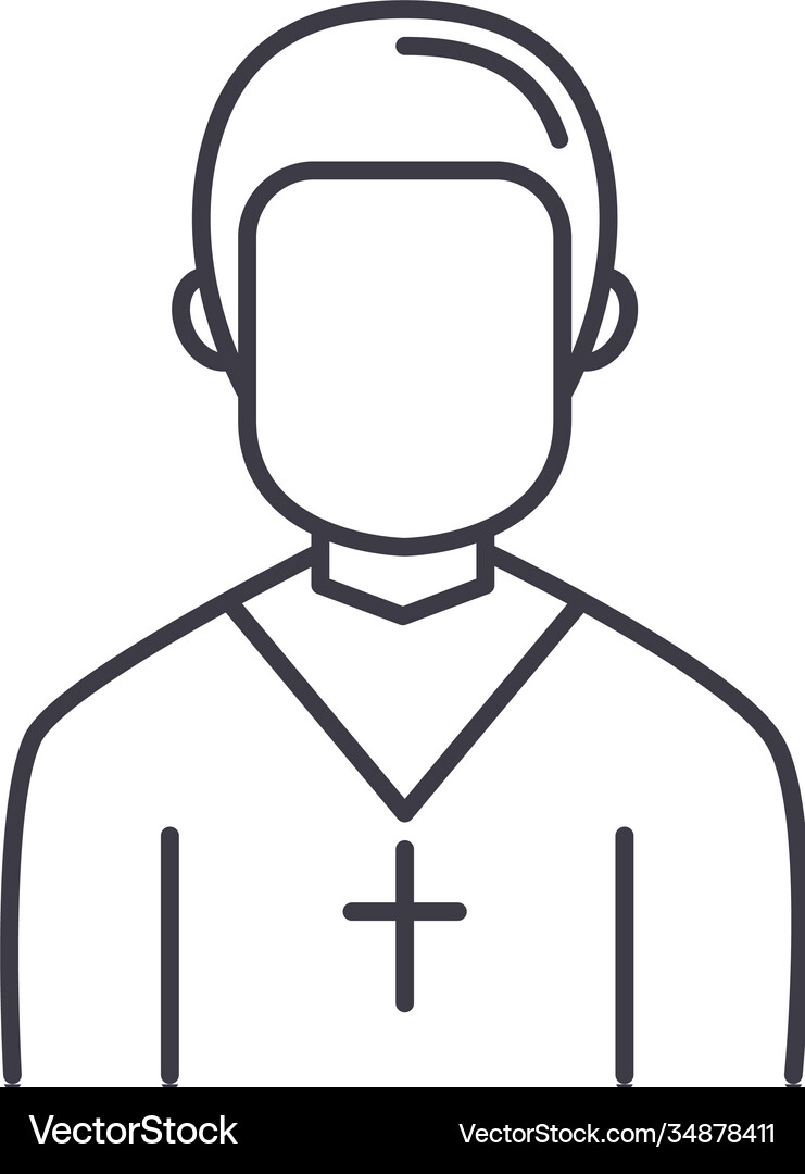 Church pastor icon linear isolated Royalty Free Vector Image