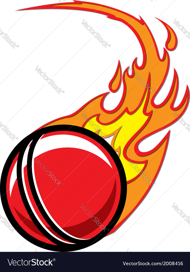 Flaming Cricket Ball Royalty Free Vector Image - VectorStock