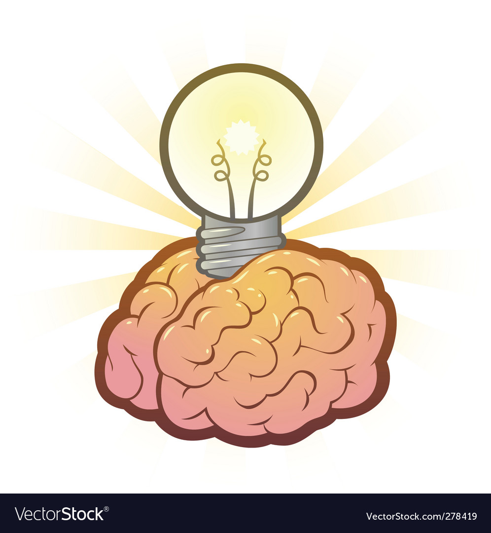 Brain light bulb Royalty Free Vector Image - VectorStock
