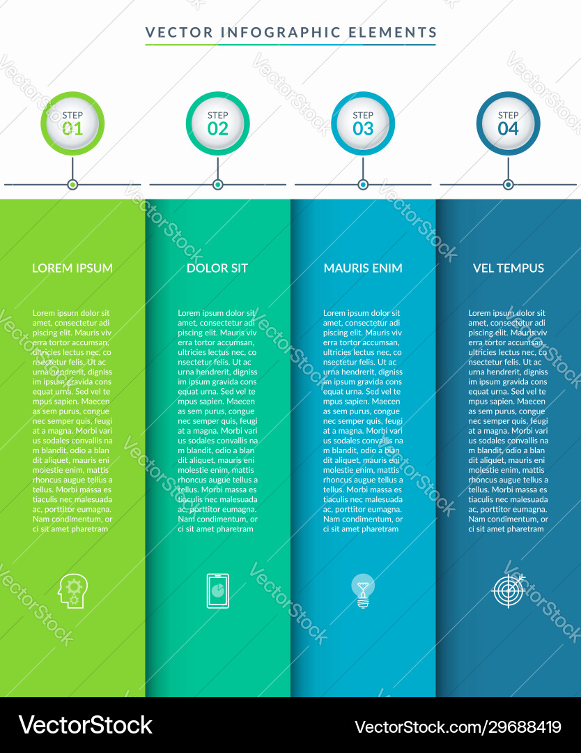 Infographic template with 4 tabs Royalty Free Vector Image