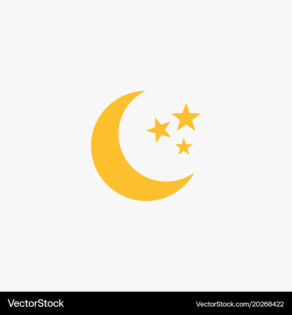 Flat moon icon Royalty Free Vector Image - VectorStock