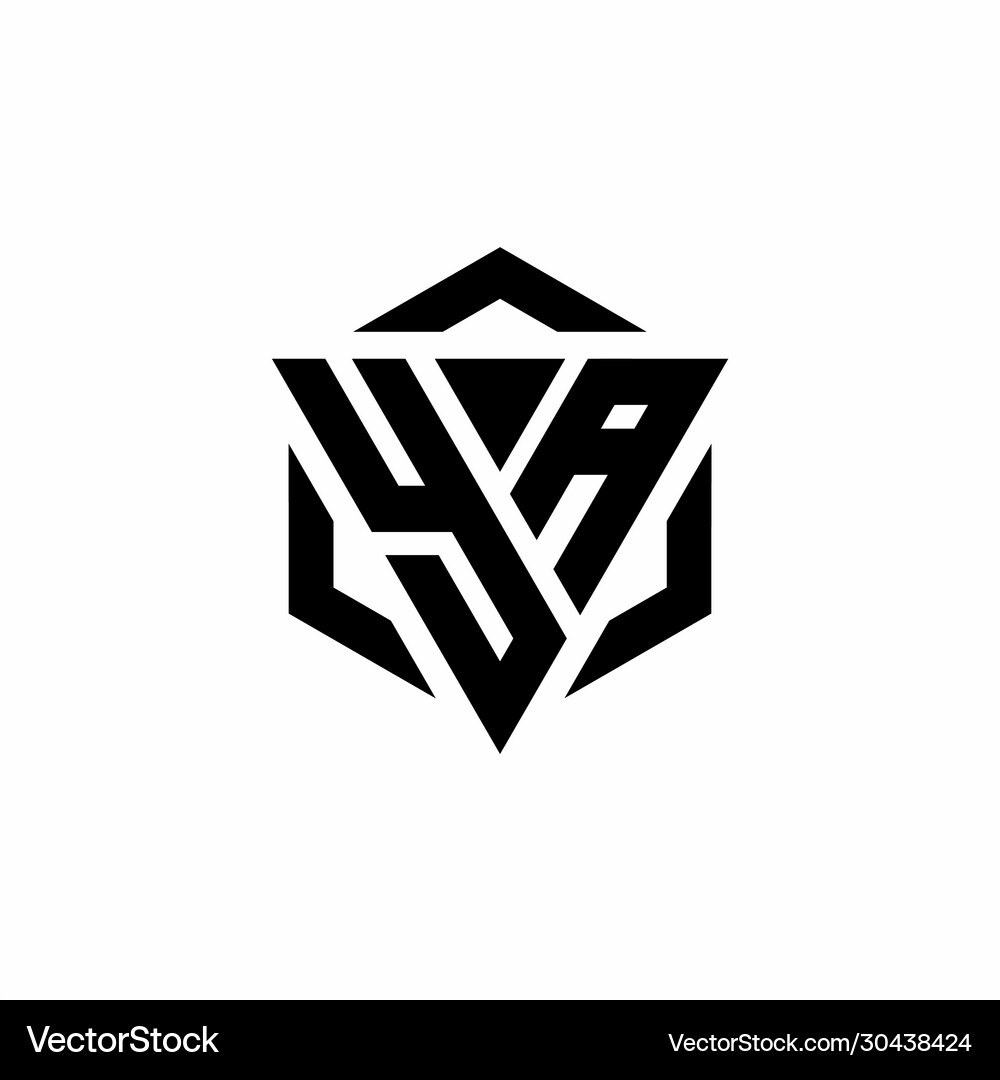 Ya logo monogram with triangle and hexagon modern Vector Image
