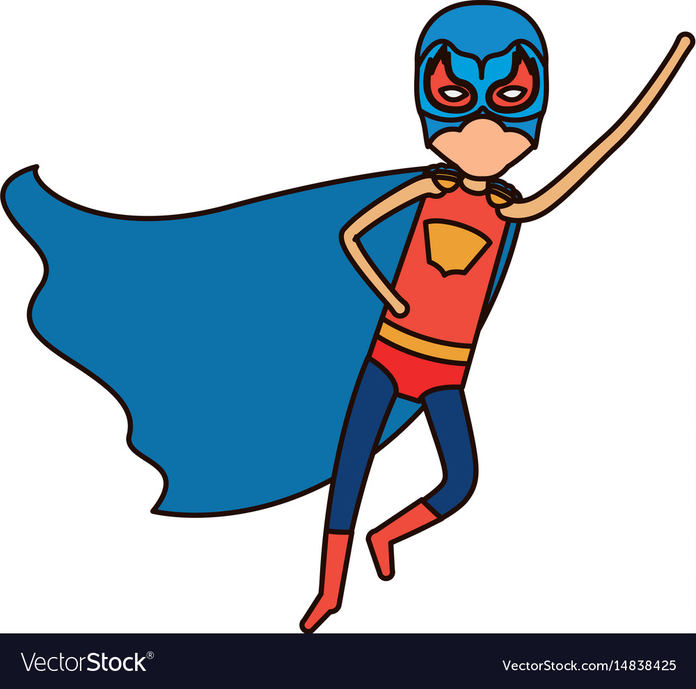 Colorful silhouette with faceless superhero boy Royalty Free Vector ...