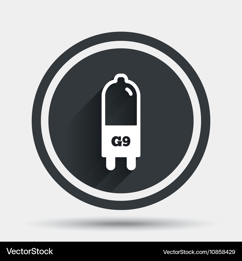 Light bulb icon lamp g9 socket symbol Royalty Free Vector
