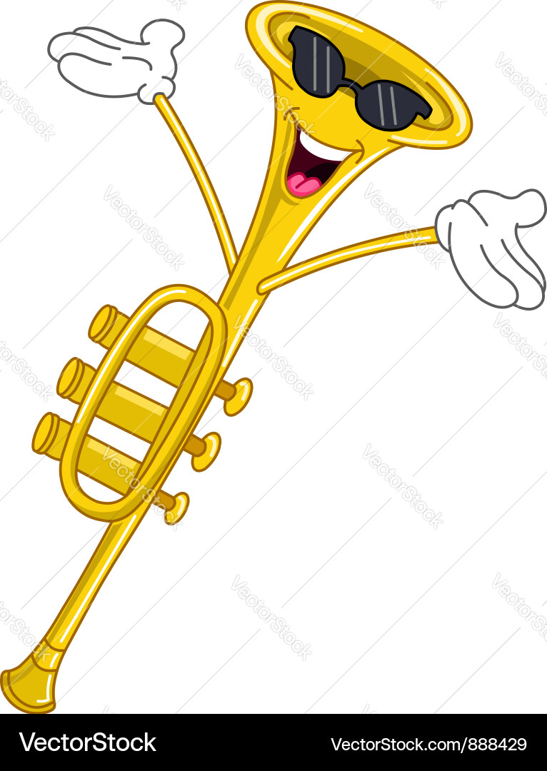 Trumpet cartoon Royalty Free Vector Image - VectorStock