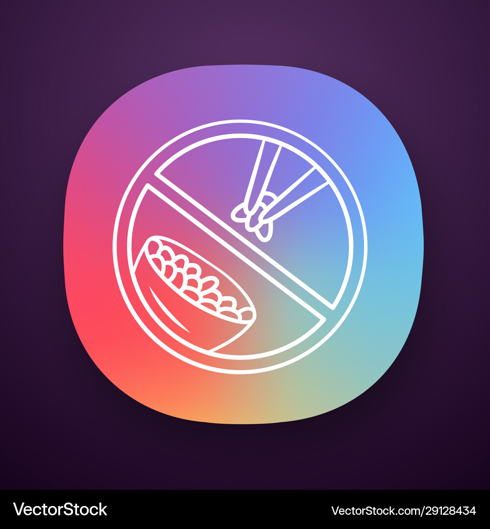 No rice diet app icon carbs dish label low Vector Image