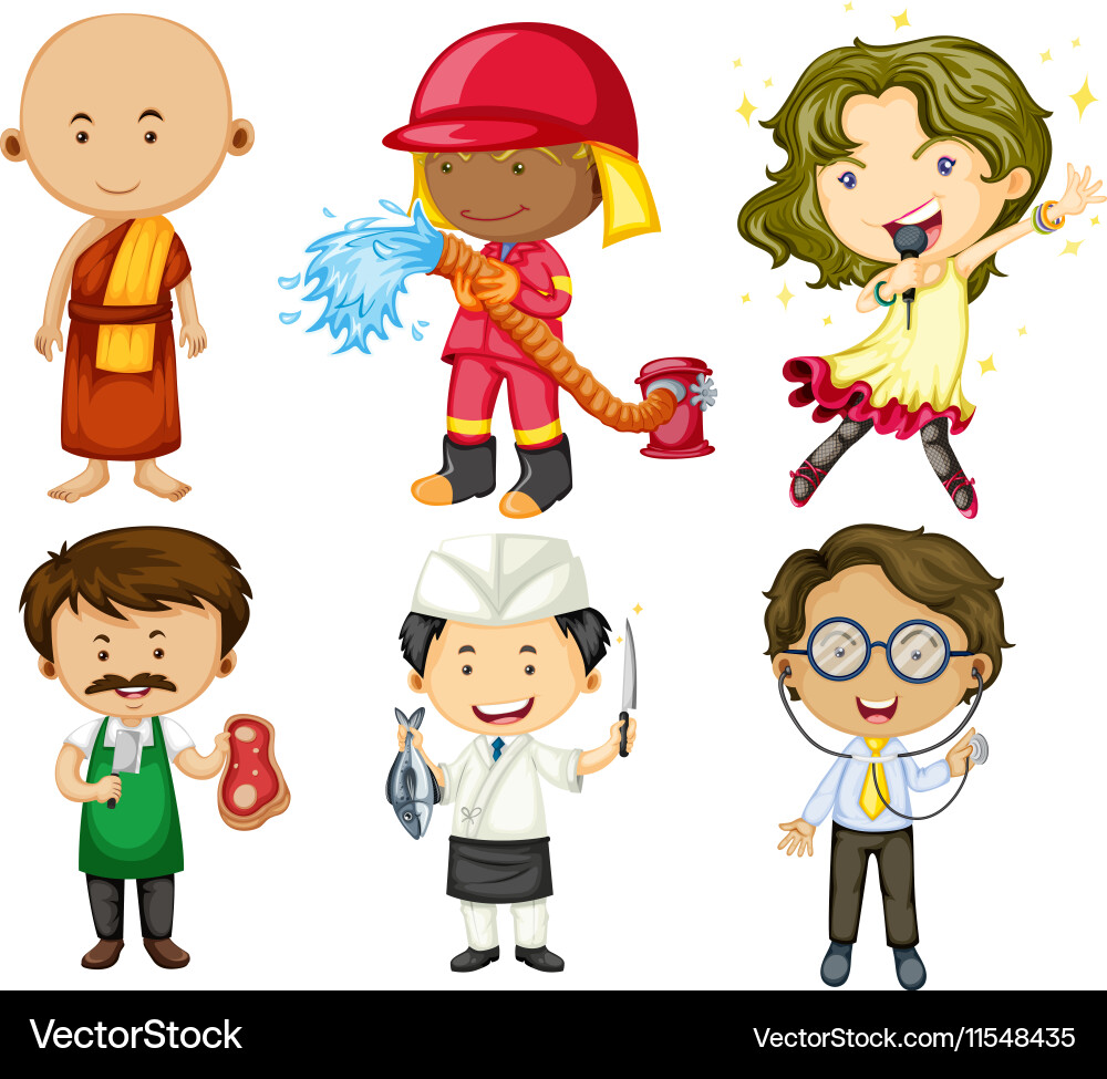 People doing different jobs Royalty Free Vector Image