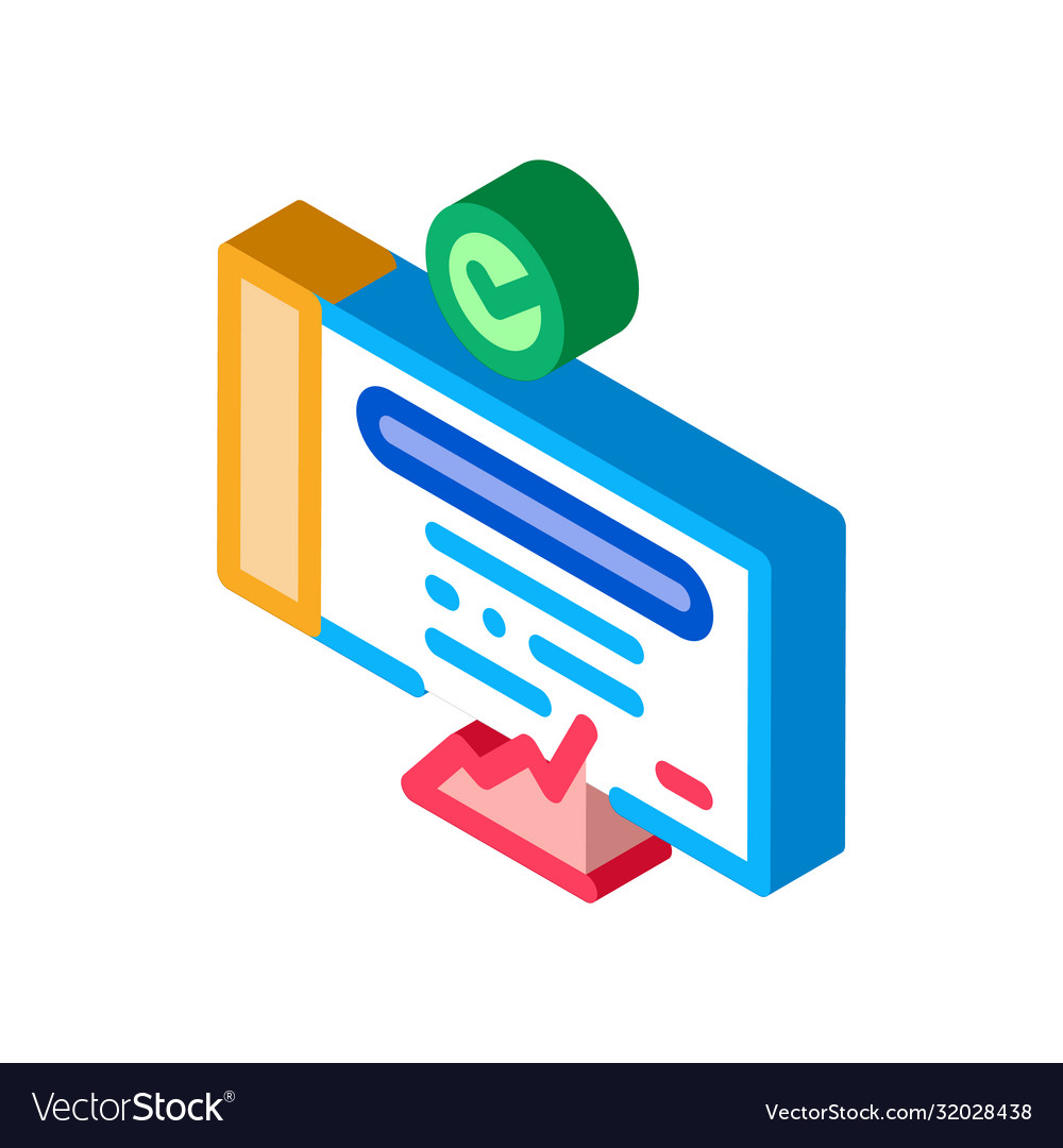 Confirmed document chart isometric icon Royalty Free Vector Confirmed document chart isometric icon Royalty Free Vector