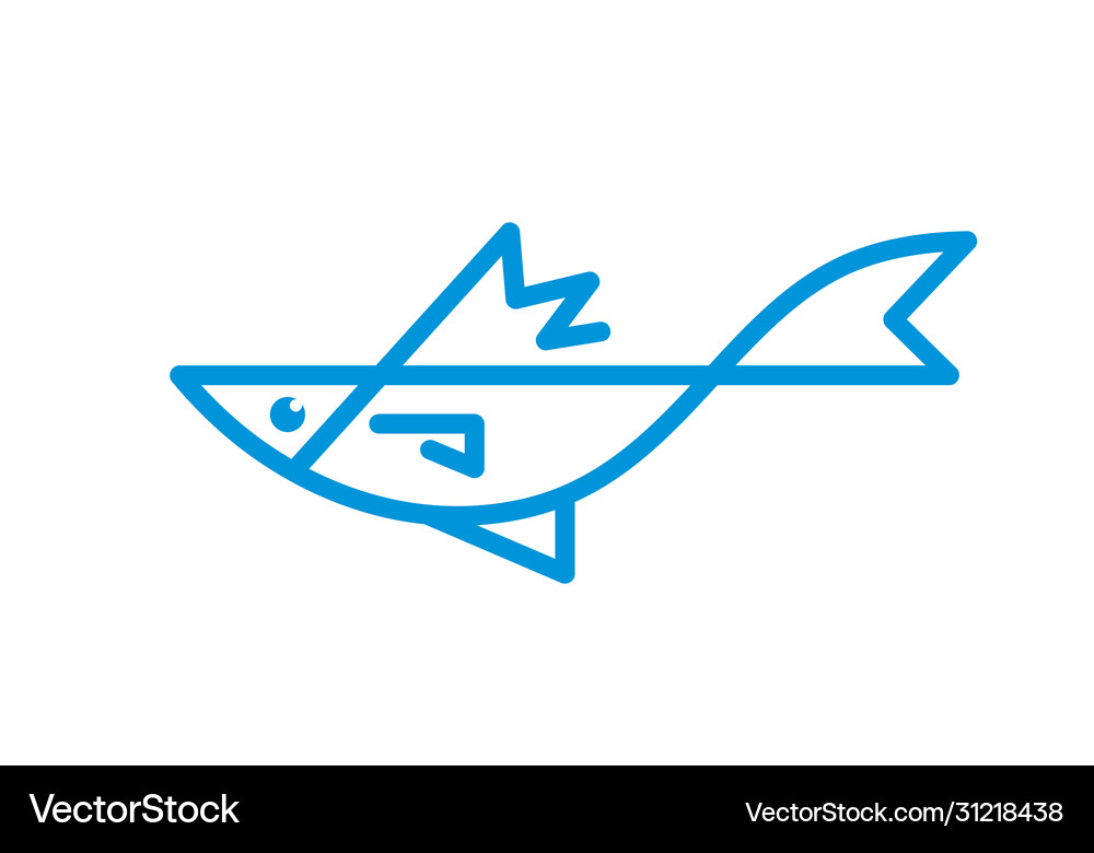 Sea fish - logo template concept Royalty Free Vector Image