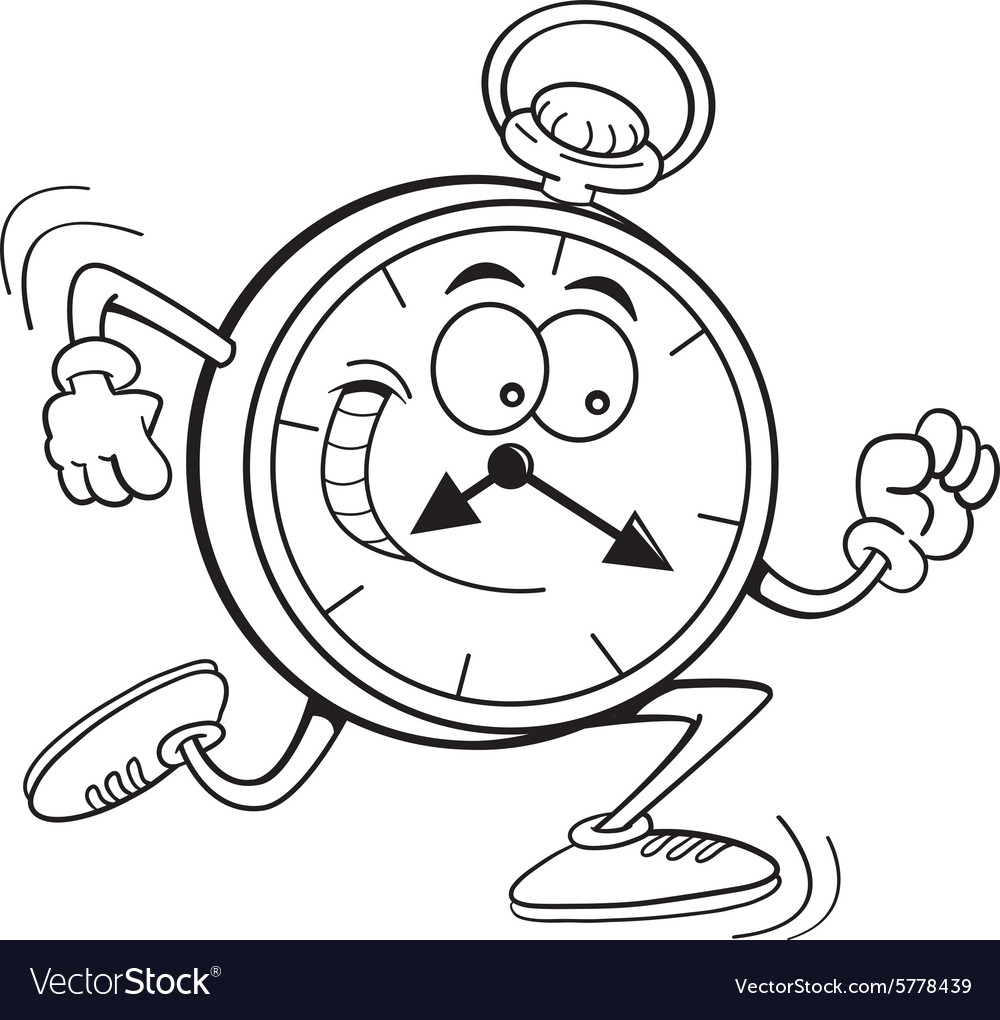 Cartoon running clock Royalty Free Vector Image - VectorStock