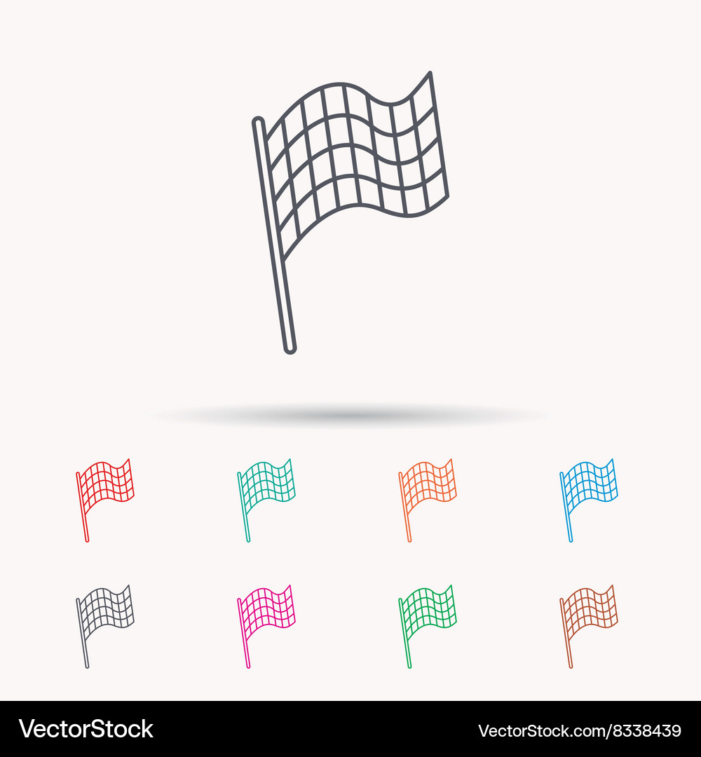 Finish flag icon start race sign Royalty Free Vector Image