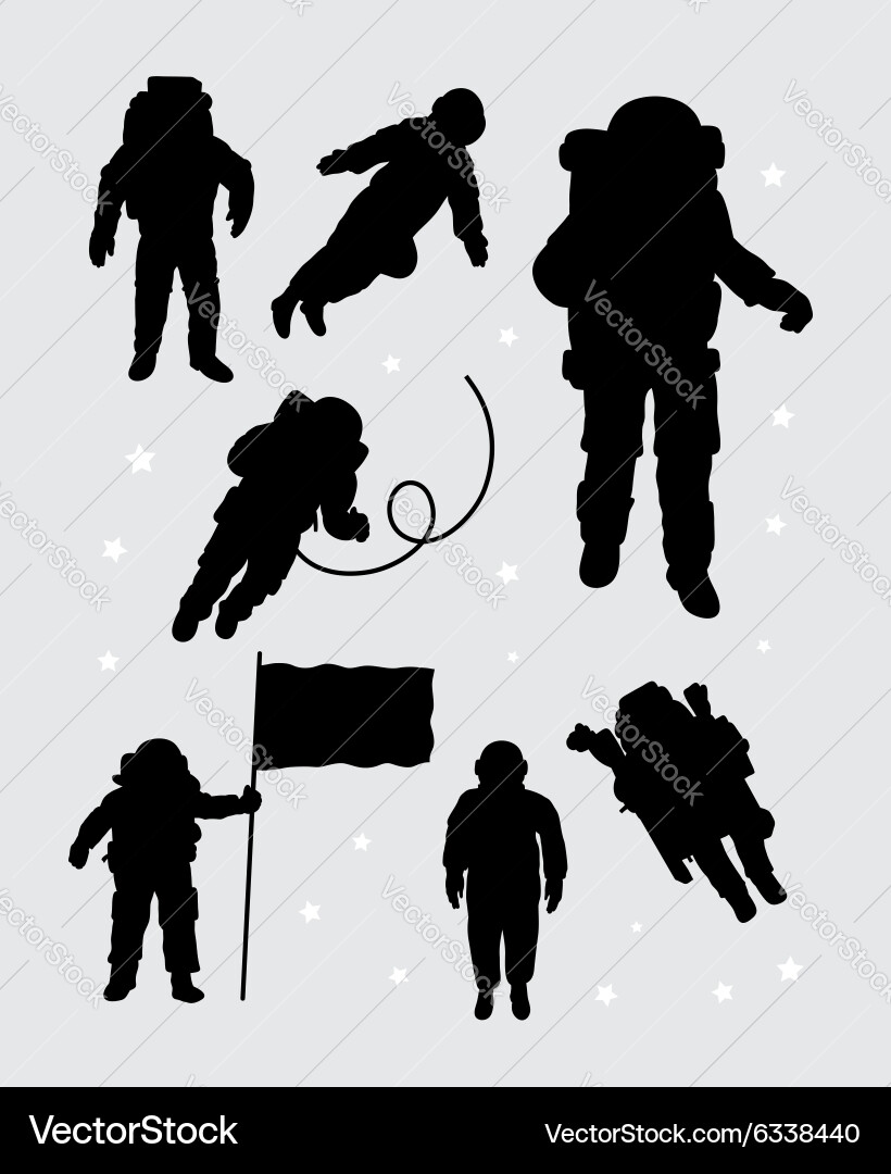 Astronaut silhouettes Royalty Free Vector Image