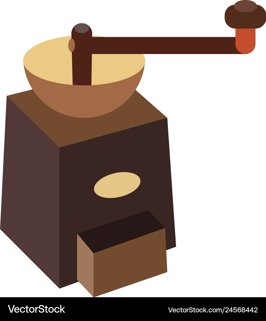 Coffee grinder flat on white Royalty Free Vector Image