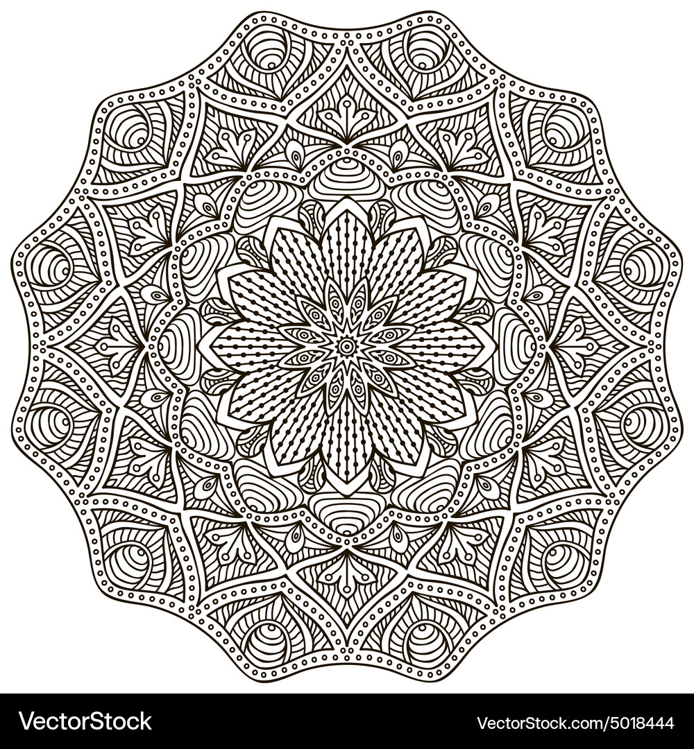 Mandala Round Ornament Pattern Royalty Free Vector Image