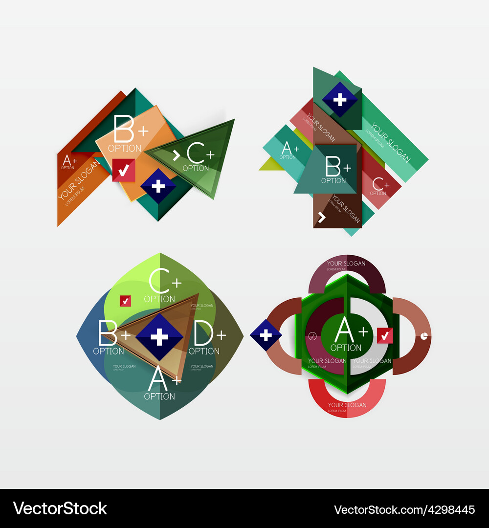 Paper graphics infographic web layouts Royalty Free Vector