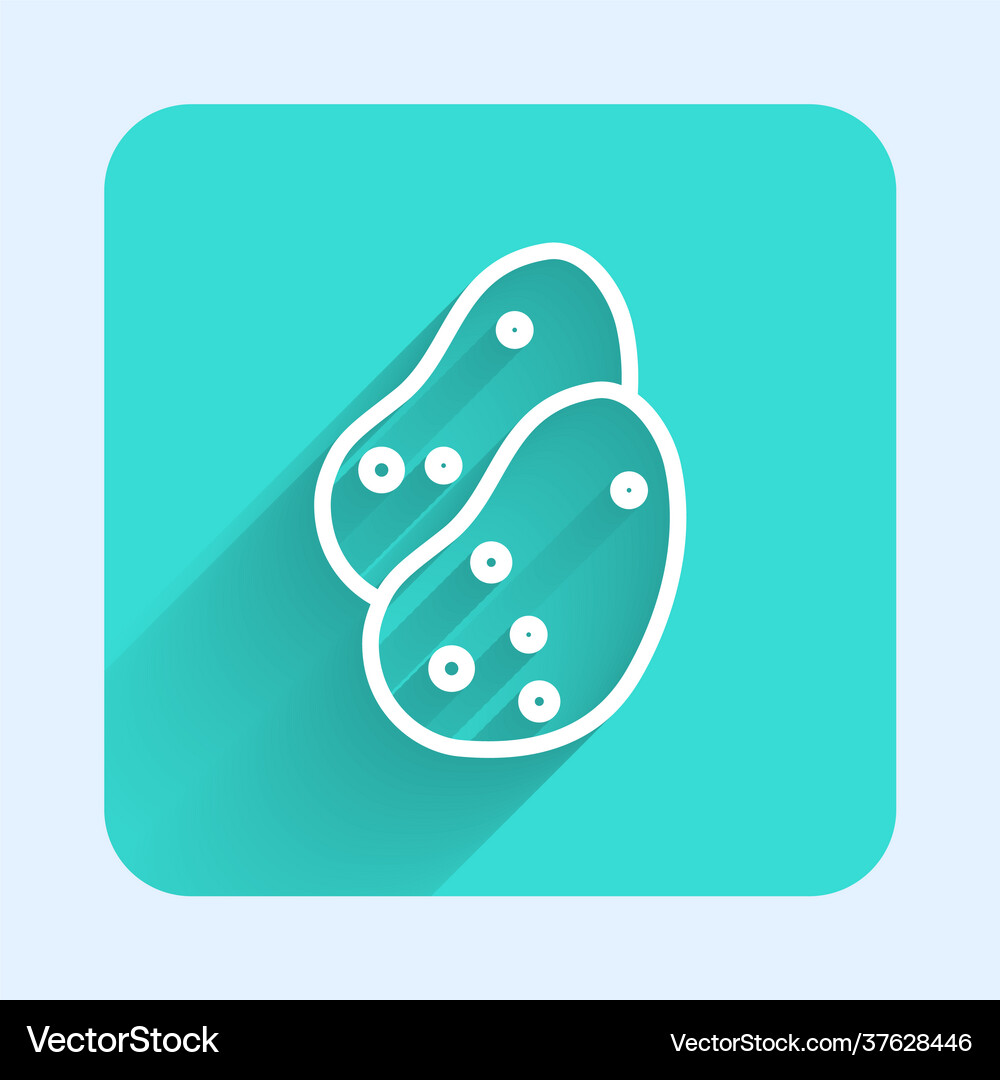White line potato icon isolated with long shadow Vector Image