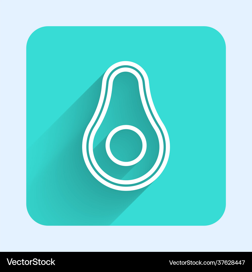 White line avocado fruit icon isolated with long Vector Image