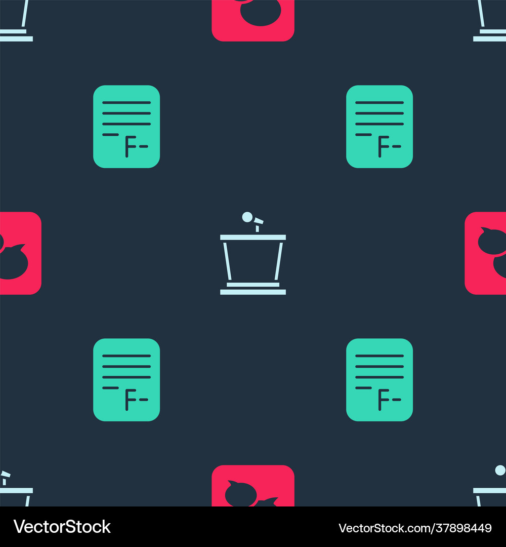 Set speech bubble chat stage stand and exam paper Vector Image