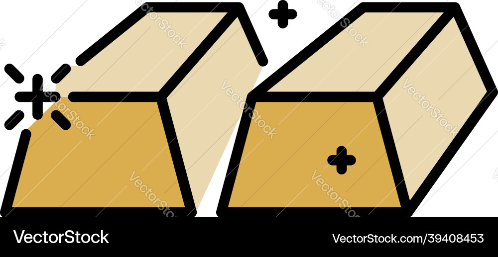 Ingot icon color outline Royalty Free Vector Image