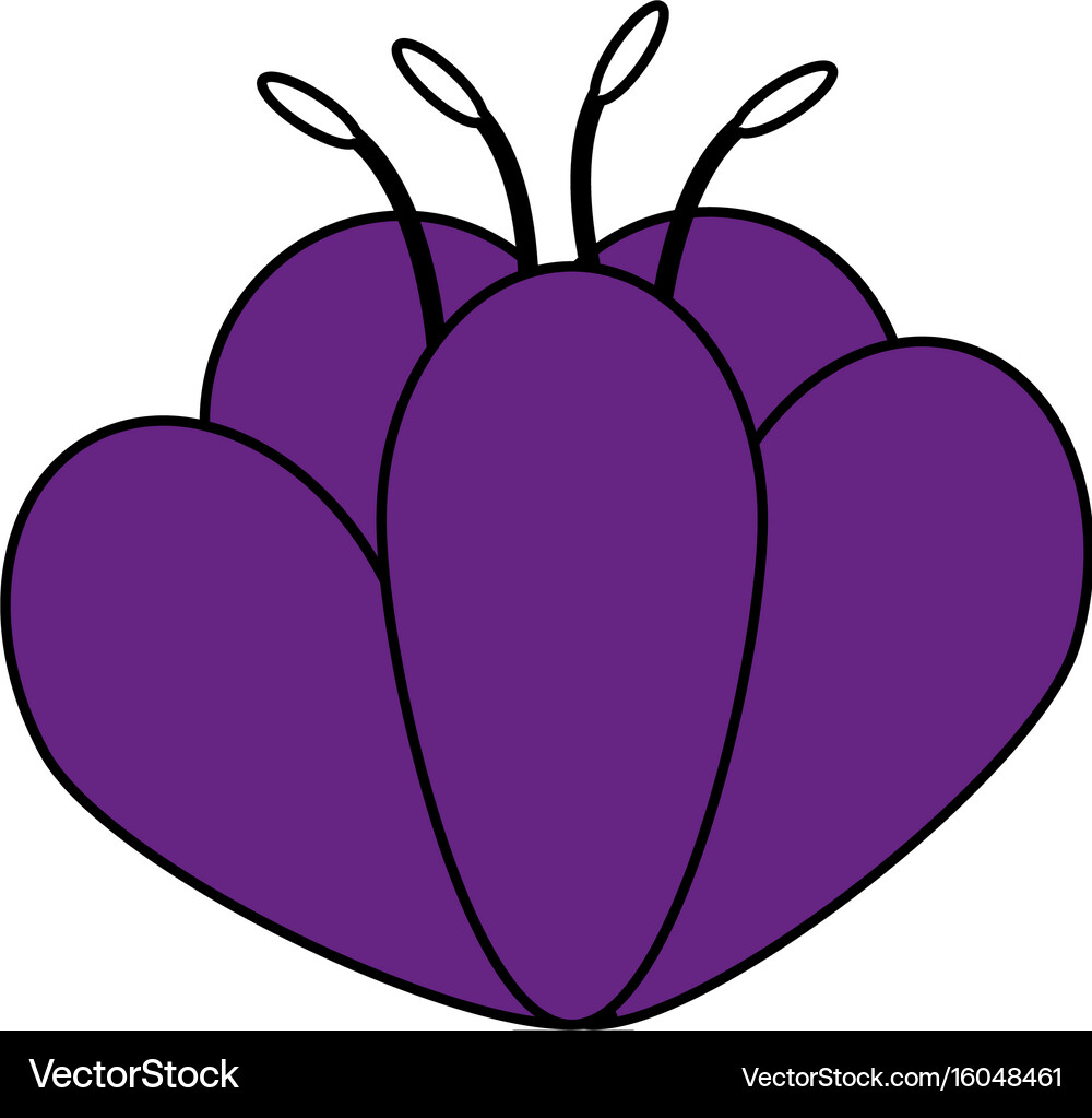 Single violet flower icon image Royalty Free Vector Image