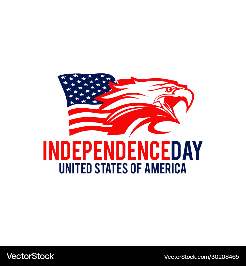 American flag and emblem logo design template Vector Image