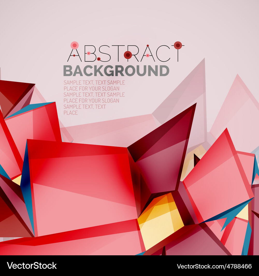 Geometric shapes with sample text abstract Vector Image