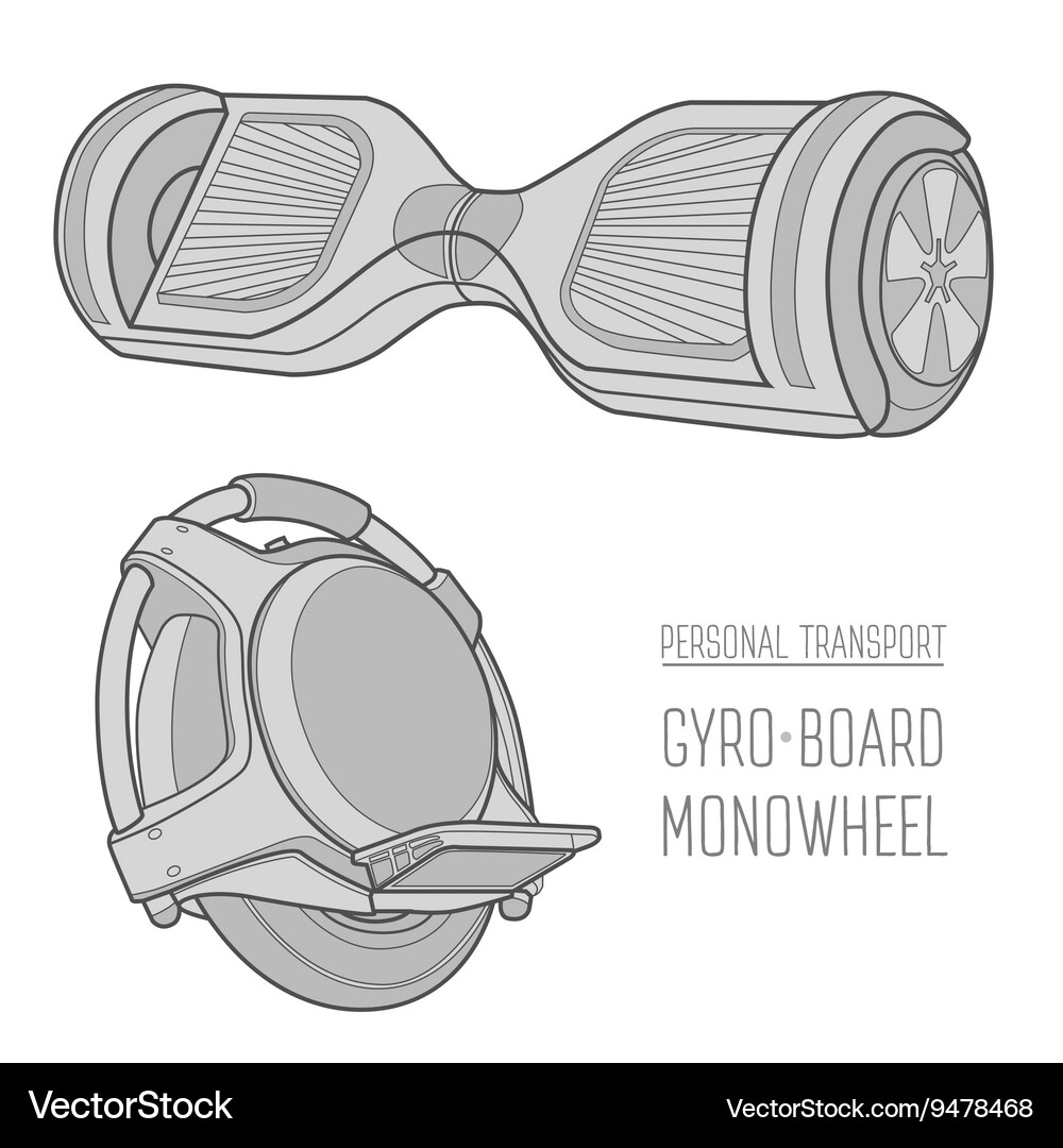 Personal transport set with a gyro board Vector Image
