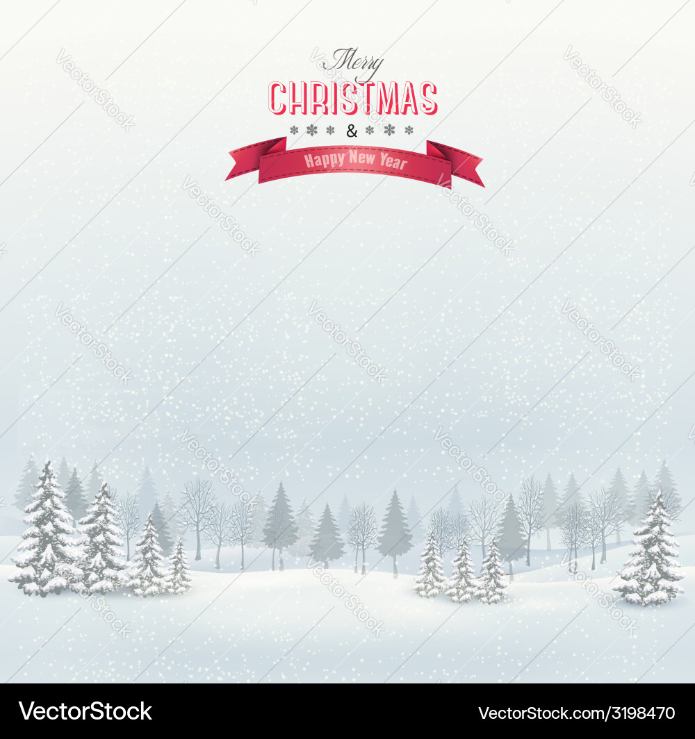 Christmas winter landscape background Royalty Free Vector